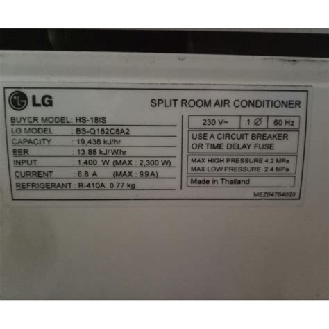 20hp Lg Split Type Inverter Air Conditioner Hs 18is Tv And Home Appliances Air Conditioning And