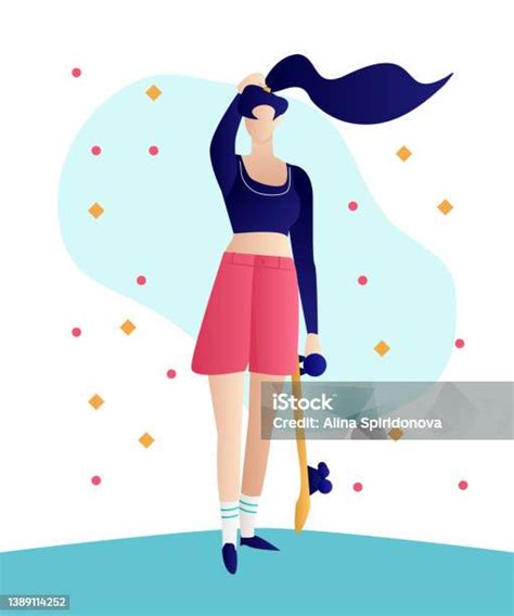 스케이트 보드 서 공원 일러스트 벡터에서 포즈를 취하는 소녀 소녀 전원 컨셉 포스터 여름 시간 가공의 인물에 대한 스톡 벡터