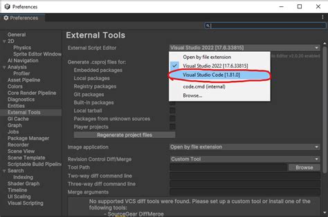 Can T Find VisualStudio Code As Option Inside Unity HotBoxed Studios