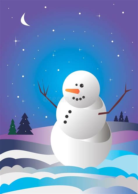 Vector Snowman Xmas Christmas Illustration White Stock Vector