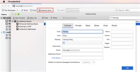 LDAP Attributes Mapping In Mozilla Thunderbird