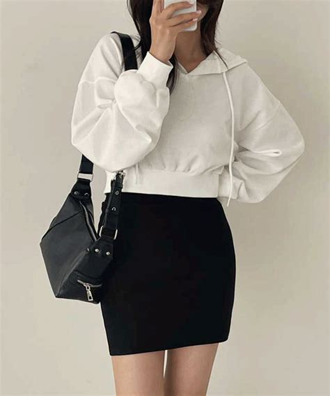 리어 스판 미니 스커트 에이블리