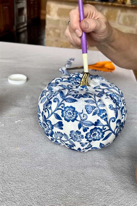How To Make A Gorgeous Decoupage Pumpkin With Napkins My Simpatico Life