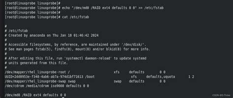 Linux实验记录：使用raid（独立冗余磁盘阵列）linux Madam Csdn博客