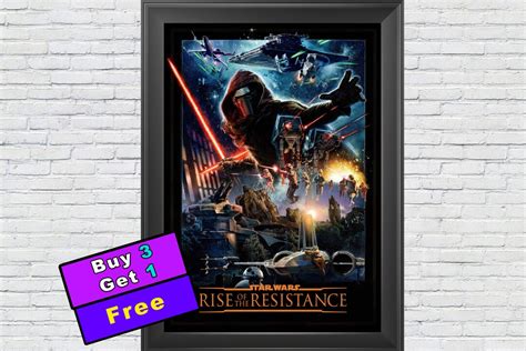 Star Wars Rise Of The Resistance Attraction Poster 12x18 Disneyland