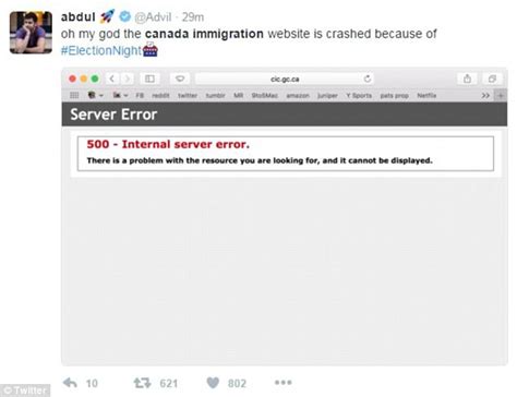 Canada S Immigration Website Crashes As Trump Wins US Election Daily Mail Online