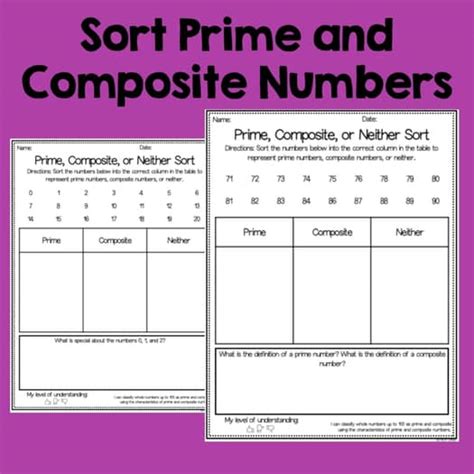 Prime Numbers Composite Numbers Prime Factorization Printable Activities