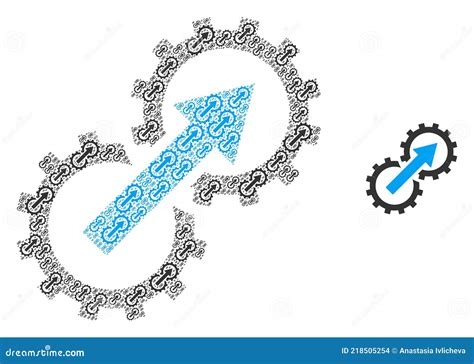gear integration recursion icon collage stock vector illustration of