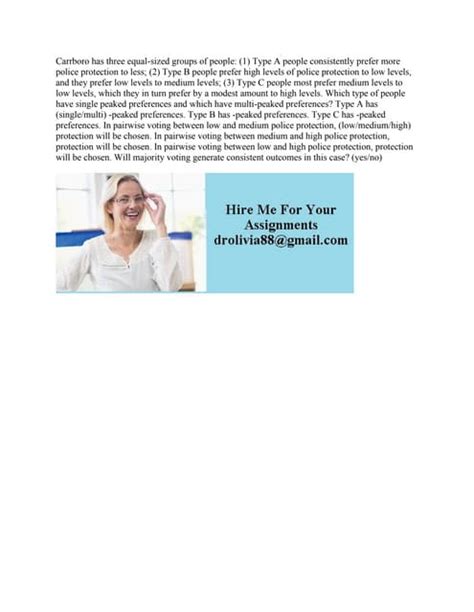 Carrboro Has Three Equal Sized Groups Of People 1 Type A People Con