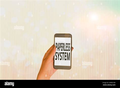Text Sign Showing Paperless System Business Photo Showcasing Storage Or Communication Of