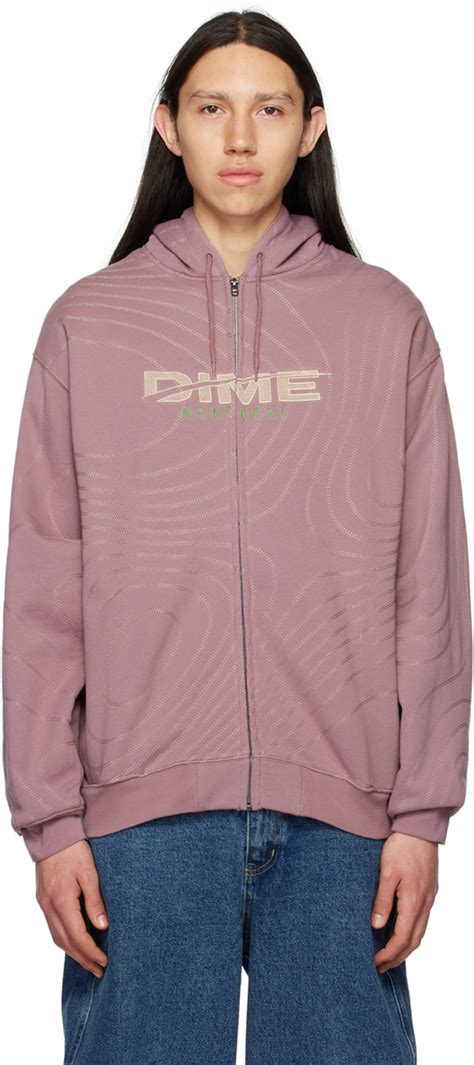 Dime Purple Speedy Zip Hoodie Ssense Uk