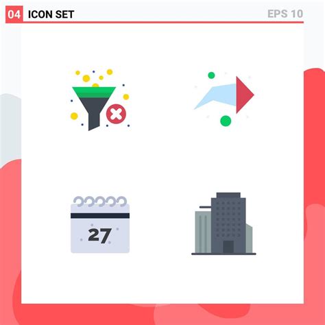 Flat Icon Pack Of 4 Universal Symbols Of Filter Date Filter Direction