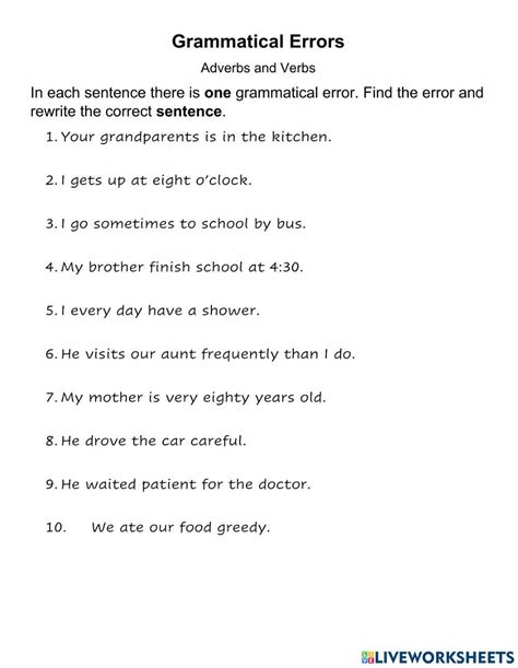 Correct Spelling Errors Interactive Worksheet Worksheets Library
