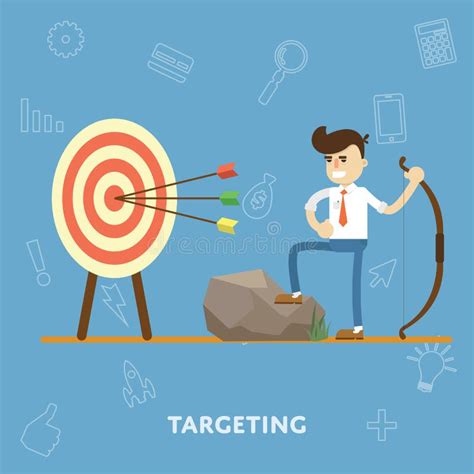 Concept Of Goal Setting And Proper Targeting Stock Vector