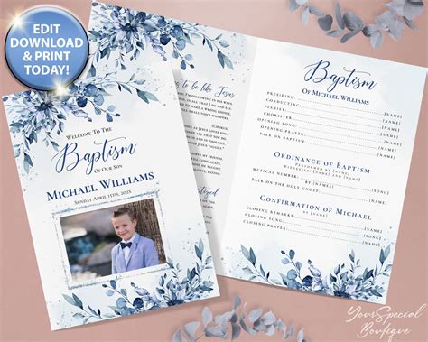 Baptism Program Lds Boy Lds Baptism Program Baptism Program Template