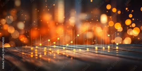Abstract Financial Data Visualizations With Ethereal Bokeh Effect And
