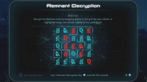 Mass Effect Andromeda Remnant Decryption Glyph Puzzle Solutions Guide