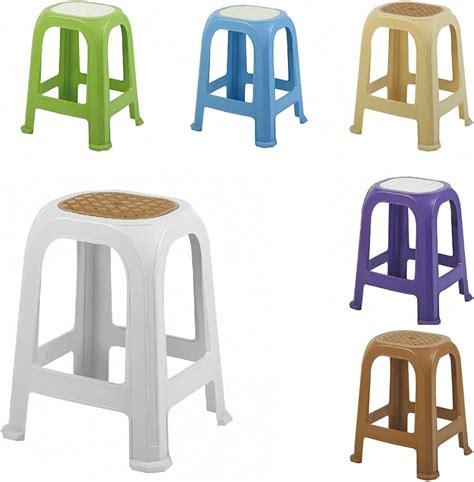 Large Tall Plastic Garden Stool Stackable Outdoor Indoor Chair Stool Or