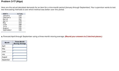 Solved Problem 3 17 Algo Here Are The Actual Tabulated