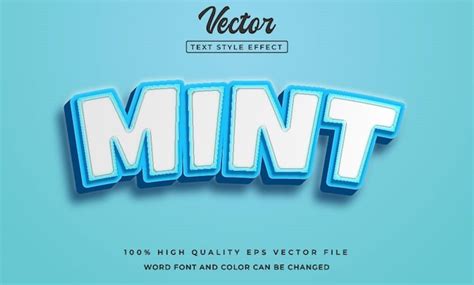 Premium Vector Vector Mint 3d Style Text Effect