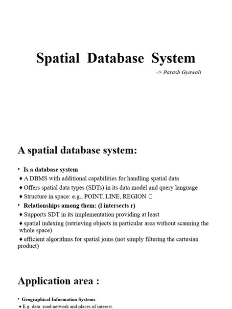 Spatial Database Systems Overview Pdf Databases Geographic