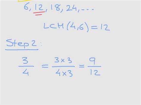 Adding Fractions Lcm Method Youtube