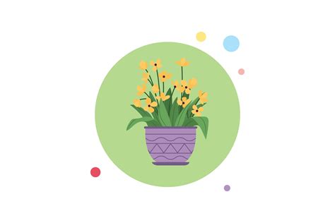 Spring Flowers Pot 13 Circle Bubble Icon Graphic By Goodmantisid