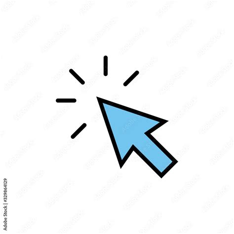 Click Icon Isolated On White Background Cursor Icon Computer Mouse Click Cursor Black Arrow