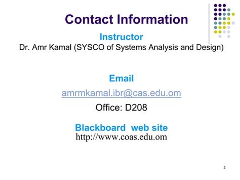 Course Outline System Analysis And Design Pptx Educational Assessment Education