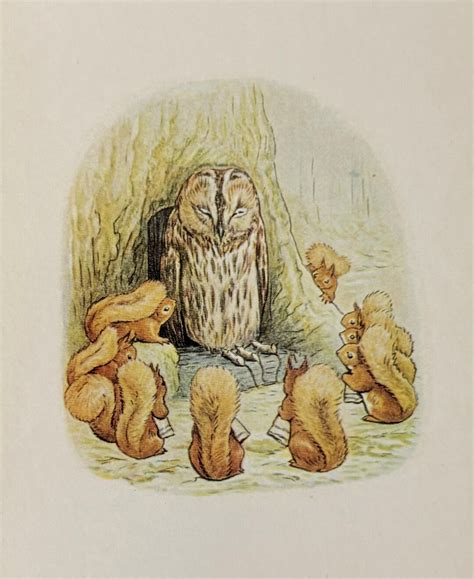 Beatrix Potter The Tale Of Squirrel Nutkin Owl 1990 Vintage Postcard