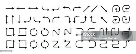 화살표 기호입니다 화살표의 미세한 선 윤곽선 스타일로 설정된 간단한 아이콘입니다 벡터 일러스트 레이 션 개체 그룹에 대한 스톡 벡터 아트 및 기타 이미지 Istock