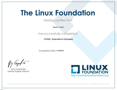 Finished The Linux Foundations Kubernetes Training Program The