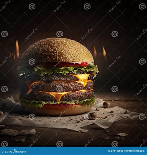 Alimentación Poco Saludable Sándwich De Hamburguesa Stock de