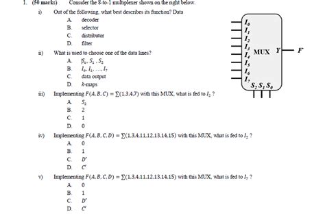 Solved Marks Consider The To Multiplexer Chegg