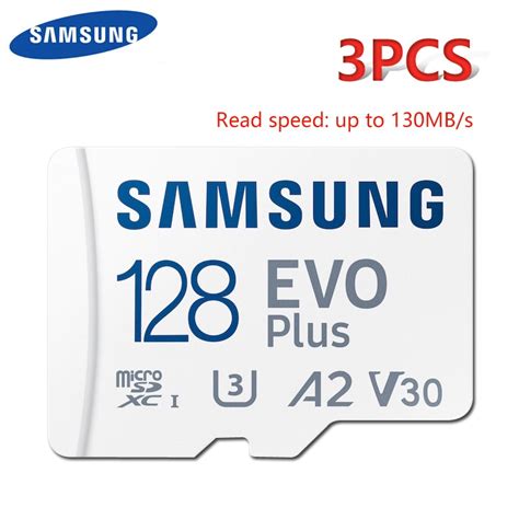 삼성 마이크로 Sd 카드 3pcs 에보 플러스 플래시 메모리 카드 128 기가 바이트 64 기가 바이트 256 기가 바이트