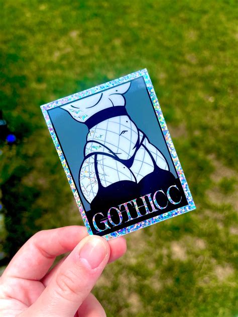 Gothicc Holographic Sticker Holographic Laptop Sticker Ecchi Goth Anime