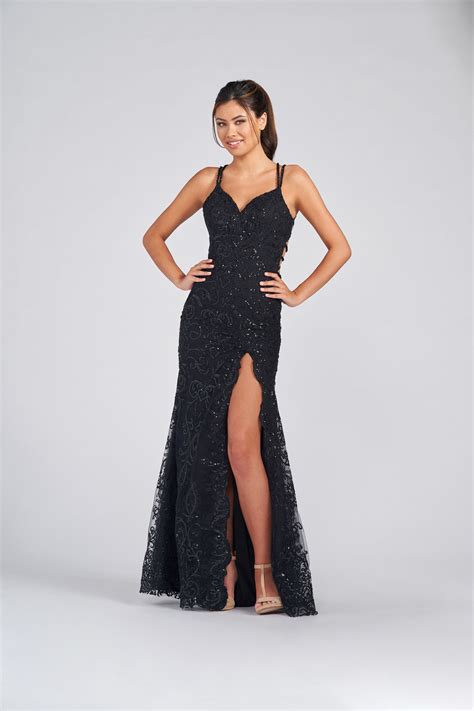 Black Colette Cl12280 Fitted Long Formal Sequin Prom Dress For 56599