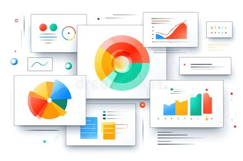 Colorful Pie Chart With Data Visualizations Presenting Diverse Statistical Insights For Analysis