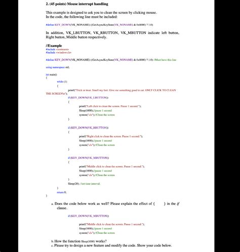 Solved 245 Points Mouse Interrupt Handling This Example