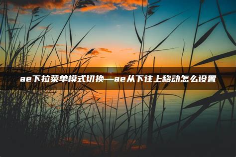 Ae下拉菜单模式切换—ae从下往上移动怎么设置 Ae插件合集
