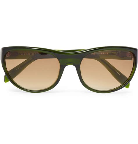 The Reference Library Gene Round Frame Acetate Sunglasses Green The