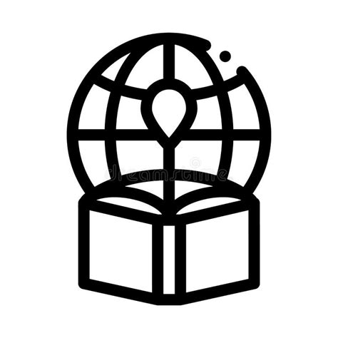 ícone Do Livro De Mapas Geográficos Atlas Vetor De Linha Fina
