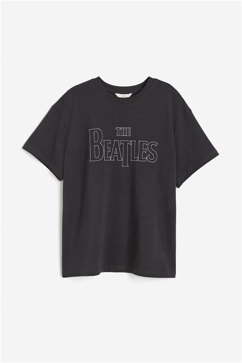 Oversized Printed T Shirt Dark Graythe Beatles Ladies Handm Us