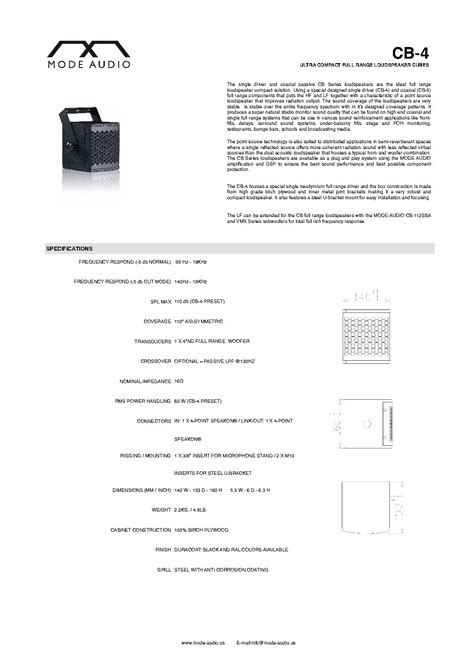Cb Series Mode Audio