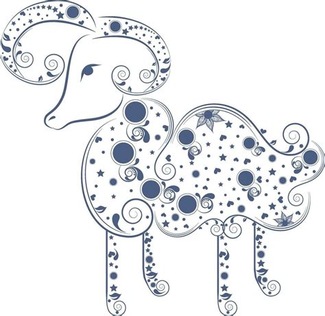Floral Design Of Aries In Zodiac Signs 24948293 Vector Art At Vecteezy