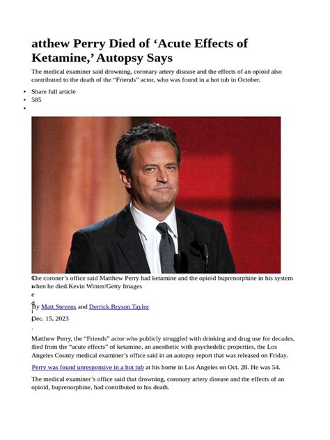 Matthew Perry Pdf Drugs Autopsy