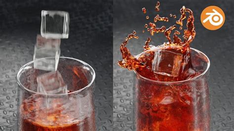 ice cube splash animation blender tutorial modélisation 3d tuto