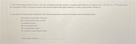 Solved 2 The Transformation Protocol That You Have Just