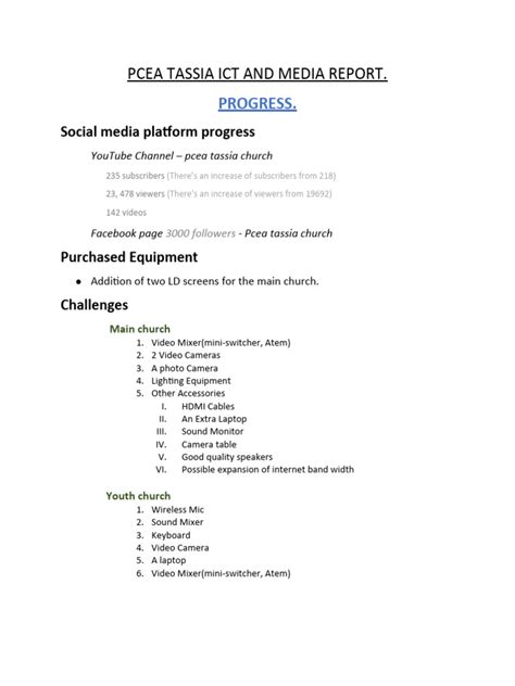 Pcea Tassia Church Media Update Pdf