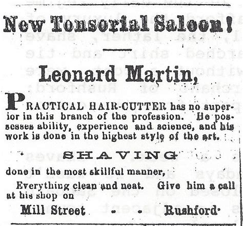 Tonsorial Industry — Rushford Area Historical Society